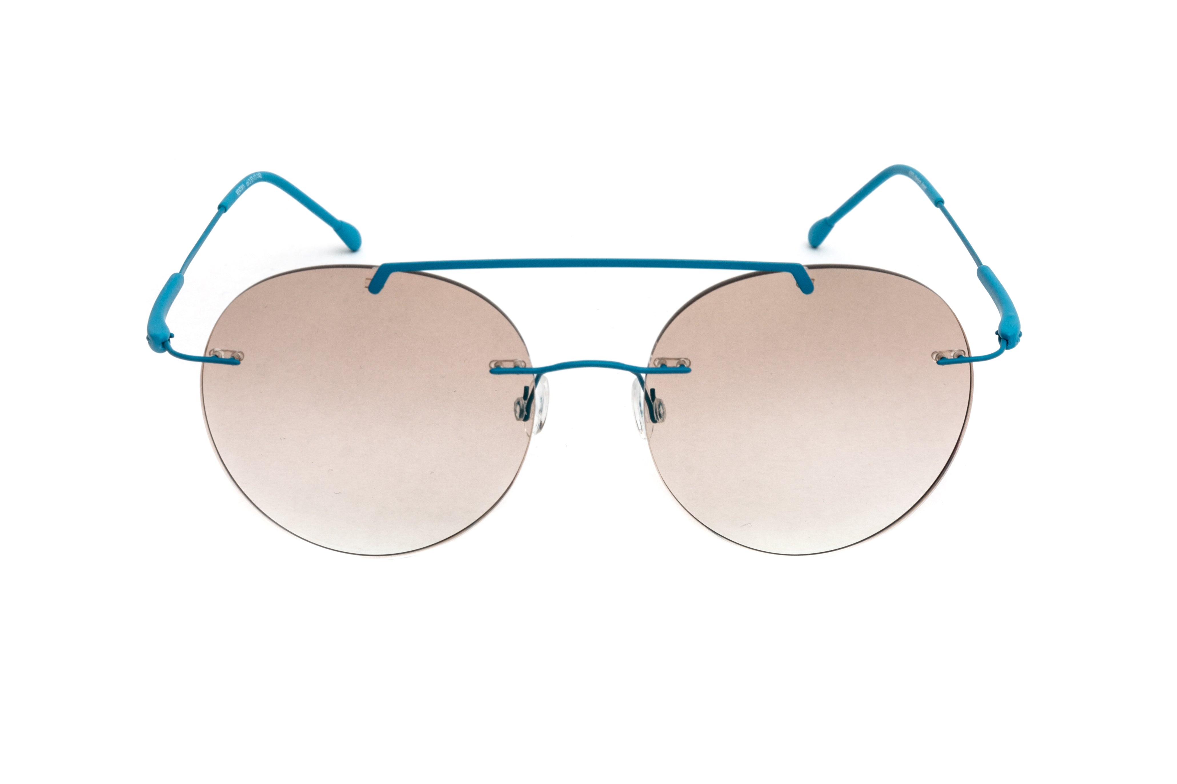 Kent Mod 11 Rimless Matte Blue Titanium / Gradient Brown Anti Glare Su ...